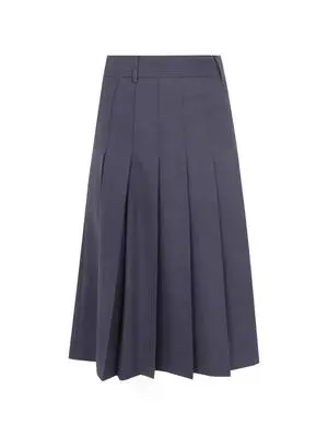 DUNST Pleated Midi Skirt - Grey