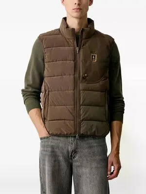 AERONAUTICA MILITARE Quilted Gilet - Brown