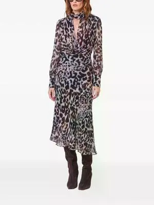 NICHOLAS Leopard-print Asymmetric Dress - Brown
