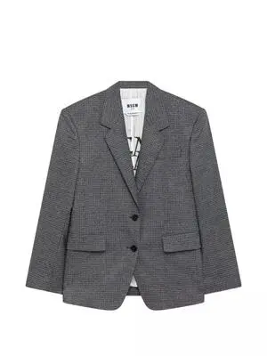 MSGM Check-pattern Single-breasted Blazer - Grey