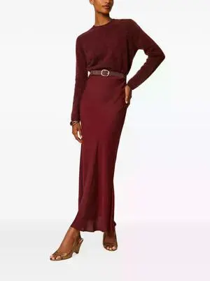 TWINSET Rhinestone-embellished Satin Maxi Skirt - Red