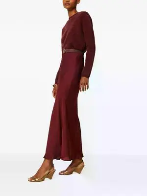TWINSET Rhinestone-embellished Satin Maxi Skirt