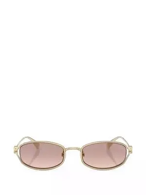 Burberry Semi-rimless Oval-frame Sunglasses - Gold