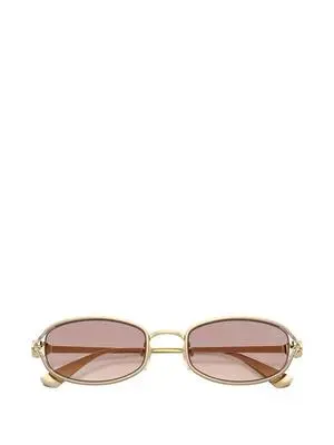 Burberry Semi-rimless Oval-frame Sunglasses