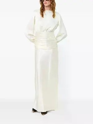 NICHOLAS Ruched-waist Backless Maxi Dress
