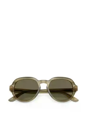 Dolce & Gabbana Striped-pattern Round-frame Sunglasses