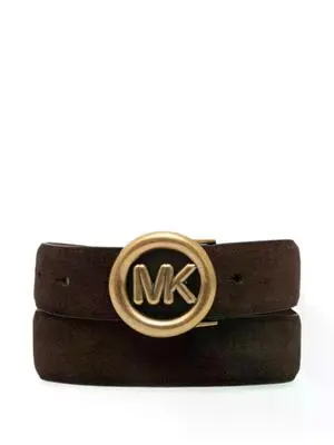 Michael Kors Logo-plaque Suede Belt - Brown