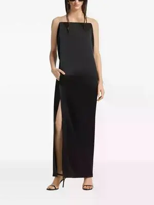 COURREGES Maxi Satin Bustier Dress - Black