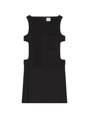 COURREGES Cut-out Crepe Mini Dress - Black