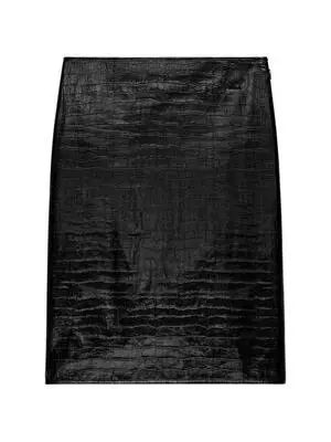 COURREGES Croc-embossed Vinyl Mini Skirt - Black