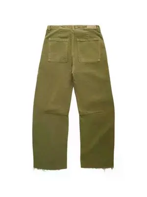 LE JEAN Raw-cut Straight-leg Jeans - Green