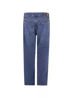 7 For All Mankind Faded Straight-leg Jeans
