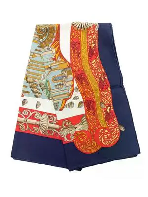 Hermès 1999-2007 L Atlantide Silk Scarf 90 Scarves - Blue