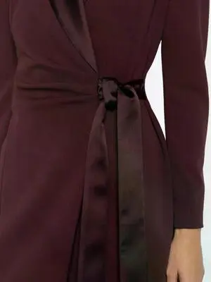 Imperial Satin-trim Wrap Mini Dress - Brown