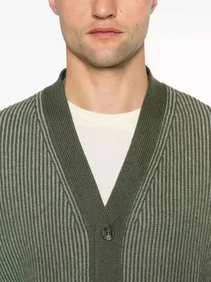 FILIPPO DE LAURENTIIS Ribbed-knit Front-pocket Cardigan