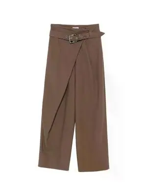 Loewe Belted Wrap Trousers - Brown