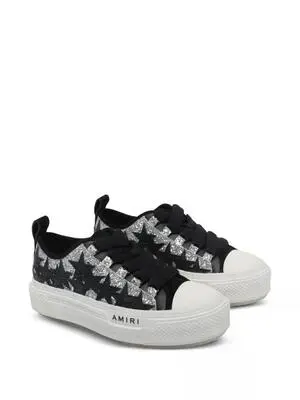 Amiri Glitter Stars Court Low Sneakers - Grey