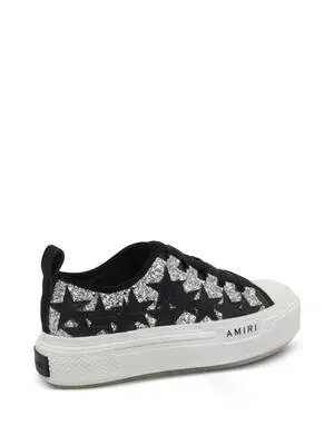 Amiri Glitter Stars Court Low Sneakers - Grey