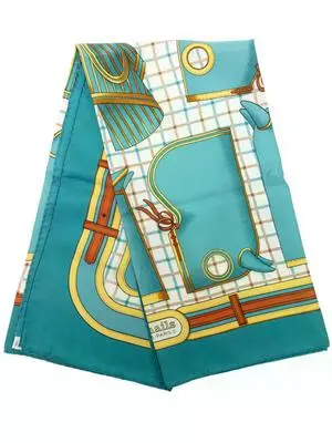Hermès 1974-1979 Camails Silk Scarf 90 Scarves - Blue