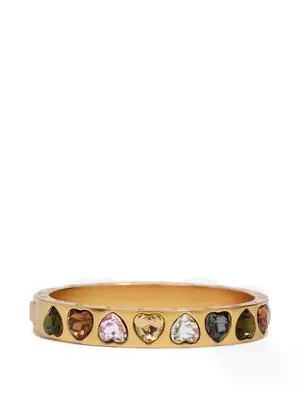 Bimba Y Lola Rigid Multicolor Crystals Heart Bracelet - Gold