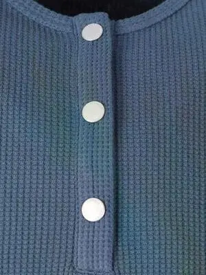 CARRER Lis Henley Waffle-knit T-shirt