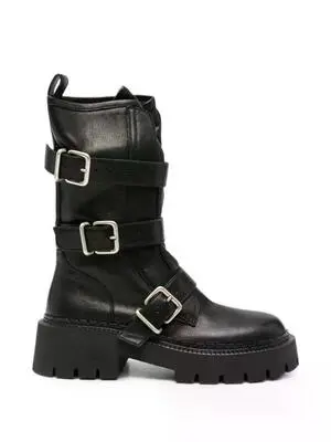 VIC MATIE Stivale Rock Buckle-strap Chunky-sole Boots - Black
