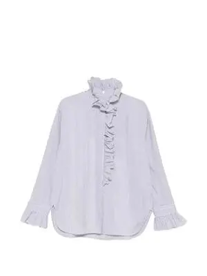 JUUN.J Ruffled Striped Shirt - Blue