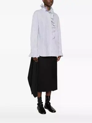 JUUN.J Ruffled Striped Shirt