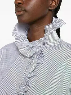 JUUN.J Ruffled Striped Shirt