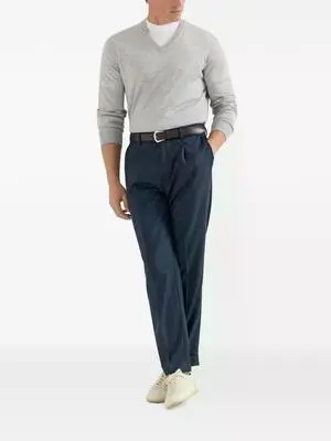 Brunello Cucinelli Houndstooth Pleated Trousers