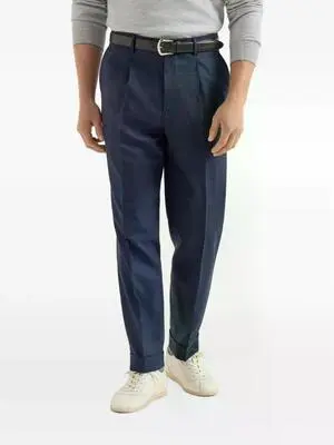 Brunello Cucinelli Houndstooth Pleated Trousers