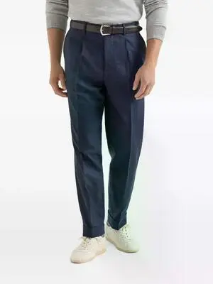 Brunello Cucinelli Virgin Wool Houndstooth Trousers With Pleat