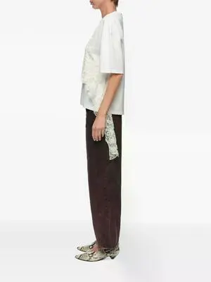 Bimba Y Lola Barrel Chocolate Denim Trousers With Buckle