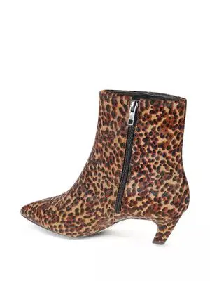 Ash Leopard-print Calf Hair Ankle Boots