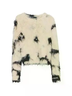 Bimba Y Lola Pony Straight Fur Cardigan - Neutrals