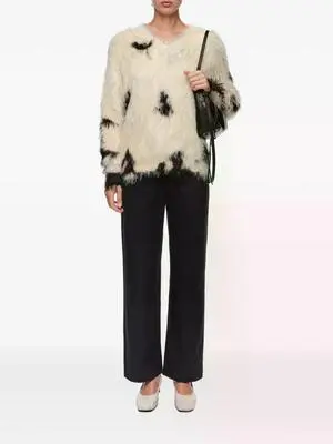 Bimba Y Lola Pony Fur V-neck Sweater