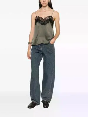 IRO PARIS Lace-trim Top - Green