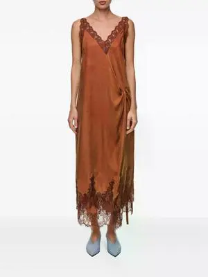 Bimba Y Lola Toffee Camisole Dress With Knot - Brown