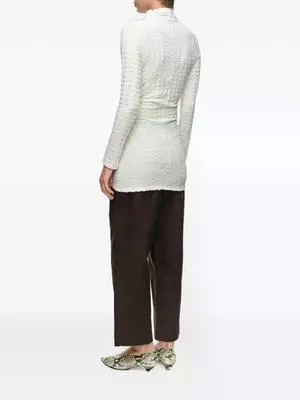 Bimba Y Lola Ivory T-shirt With Ruched Texture