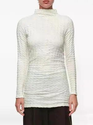 Bimba Y Lola Ivory T-shirt With Ruched Texture