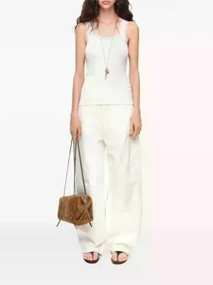 Bimba Y Lola Barrel- White Denim 5-pocket Trousers - Neutrals