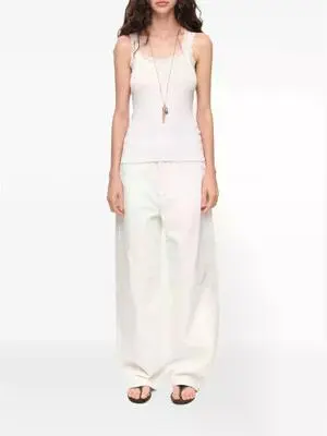 Bimba Y Lola Barrel- White Denim 5-pocket Trousers - Neutrals