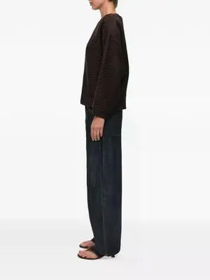 Bimba Y Lola Dark Chocolate Boat-neck Sweater With Volume