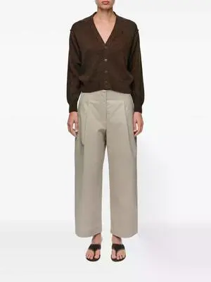 Bimba Y Lola Light-stone Straight-leg Pleated Trousers