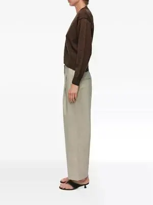 Bimba Y Lola Light-stone Straight-leg Pleated Trousers