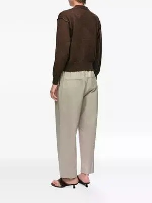 Bimba Y Lola Light-stone Straight-leg Pleated Trousers