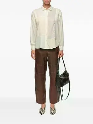 Bimba Y Lola Cream Patchwork Straight Shirt