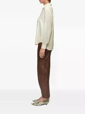 Bimba Y Lola Cream Patchwork Straight Shirt