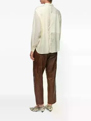 Bimba Y Lola Cream Patchwork Straight Shirt
