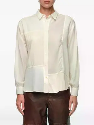 Bimba Y Lola Cream Patchwork Straight Shirt
